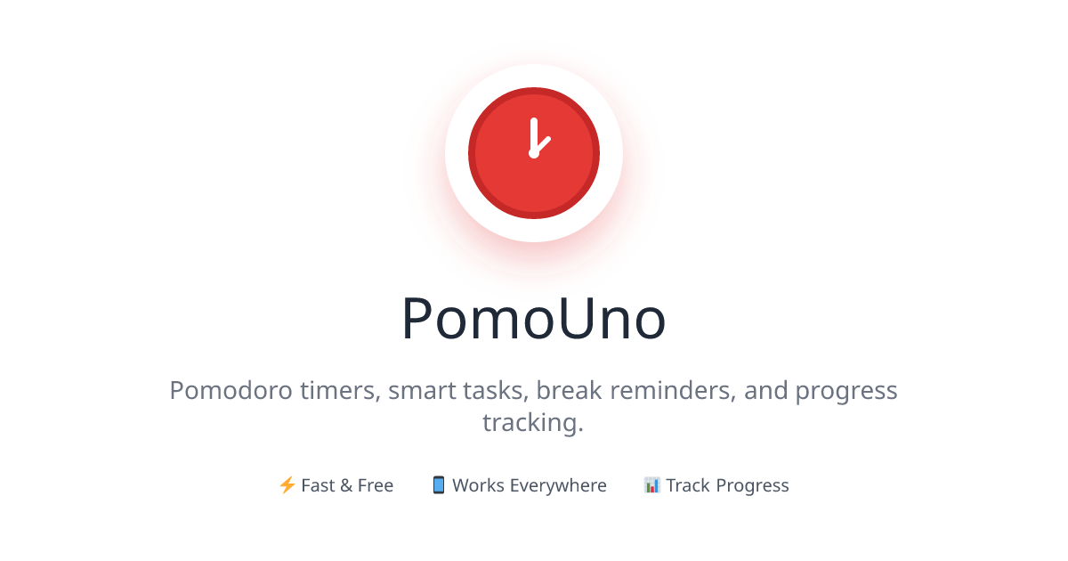 PomoUno - Free Online Pomodoro Timer for Focus & Productivity